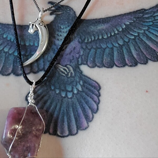 Raven Talon Necklace - Antique Silver Bird Talon Pendant - Raven ...