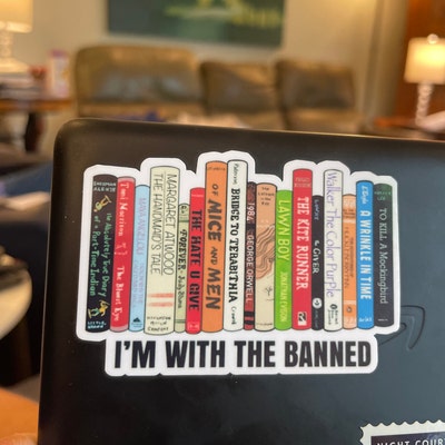 I'm With the Banned Sticker, Banned Books Sticker, Librarian, Water ...