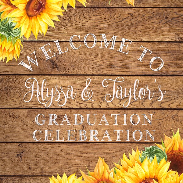 Graduation Party Decorations, Sunflower Theme, Grad Party, Printable ...