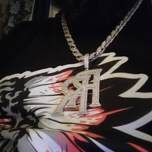 Iced Out 10mm Miami Cuban Chain Pitbull Dog Pendant Silver Plated Bling ...