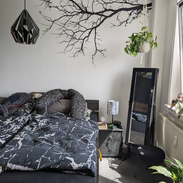 Tree Top Branches Wall Decal Vinyl Sticker Black Tree Wall Decal Black ...