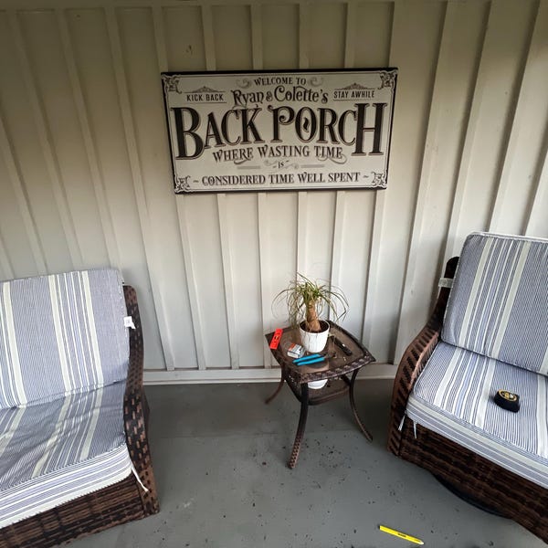 Personalized Back Porch Sign: Distressed Black and White, Metal or ...