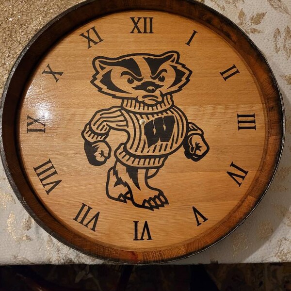 Wisconsin Badger Clock / Wisconsin Badger Sign - Etsy