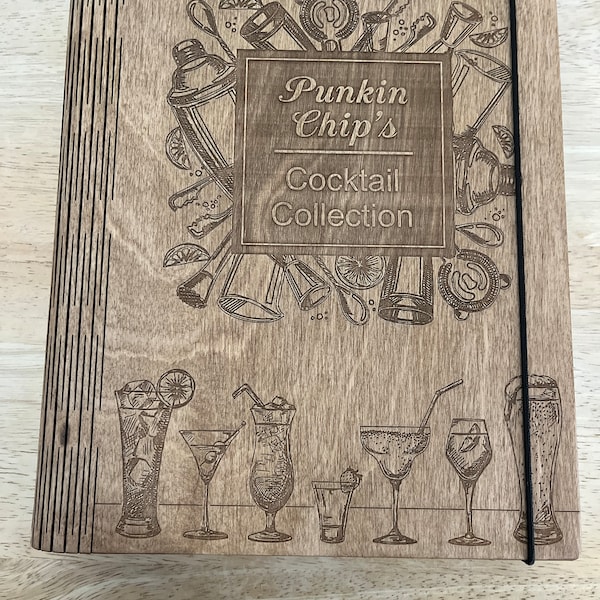 Custom Wooden Cocktail Recipe Book Eco Friendly Cooking Gift Recipe ...