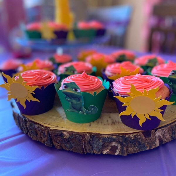 Princess Rapunzel Pascal Cupcake Wrappers Toppers - Etsy