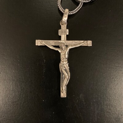 Personalized Silver Jesus Cross Necklace, Handmade Crucifixion of Jesus ...
