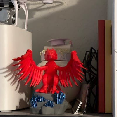 3D Printed Phoenix Fire Pyro Dragon, Articulated Dragon Figurine ...
