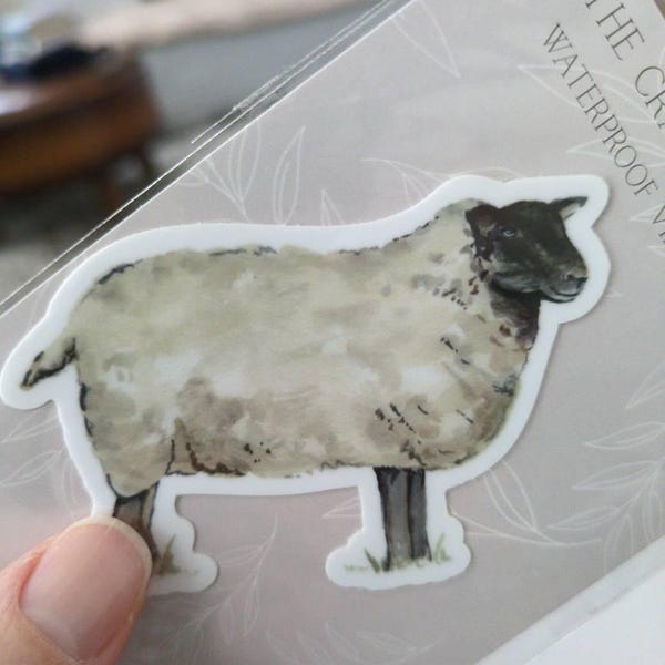 Sheep Vinyl Sticker, Rustic Water Bottle Sticker, Farmhouse Laptop ...
