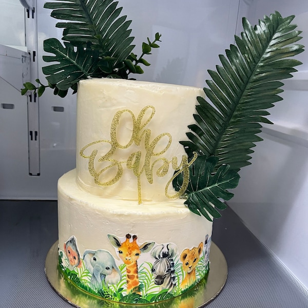 Safari Animals Edible Cake Wrap or Wild One Cake Topper - Etsy