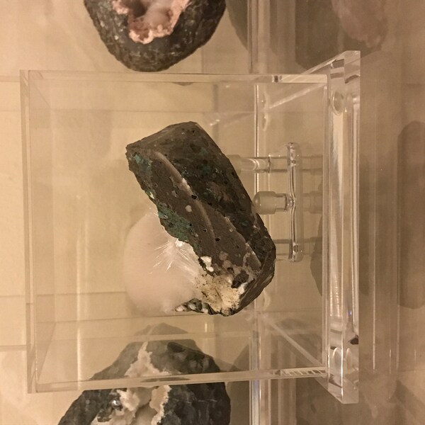 Mineral Geode Fossil Display Stands, 2” Acrylic Three Peg With Guards ...