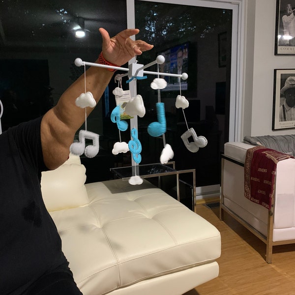 Music Note Mobile: Modern Nursery Musical Note Decor in Girl Room ...