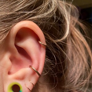 16G Hoop, Cartilage Hoop, Surgical Steel Clicker, Seamless Hoop Earring ...