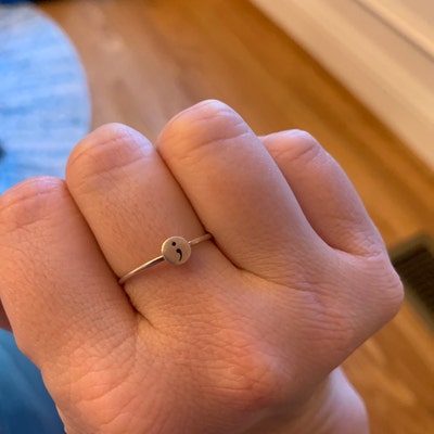 Semicolon Ring Dainty Semicolon Ring Silver Semicolon Ring - Etsy