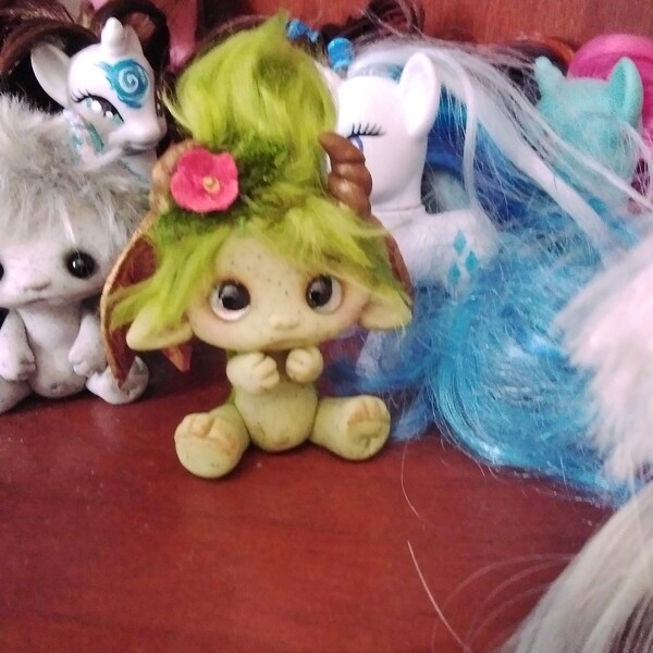 Flowering Monster Sprout a Trollfling Doll by Amber Matthies - Etsy