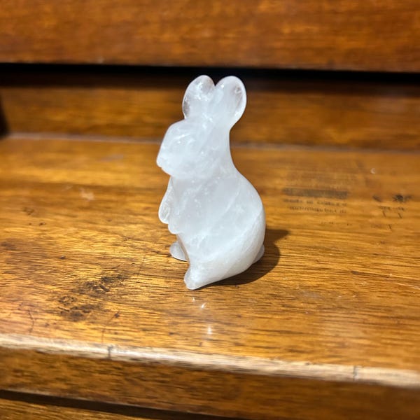 Crystal Rabbit Figurine (1.5'') - Gemstone Carving, Easter Decor - Etsy