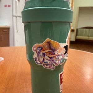 Rainbow Octopus Vinyl Sticker - Etsy