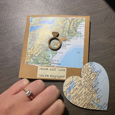Mini Wooden Map Hearts - Etsy