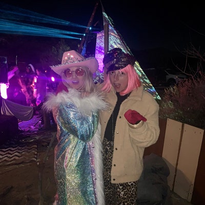 Neon Pink Monster Trippy Funky Fuzzy Rave Festival Fur Disco Burning ...