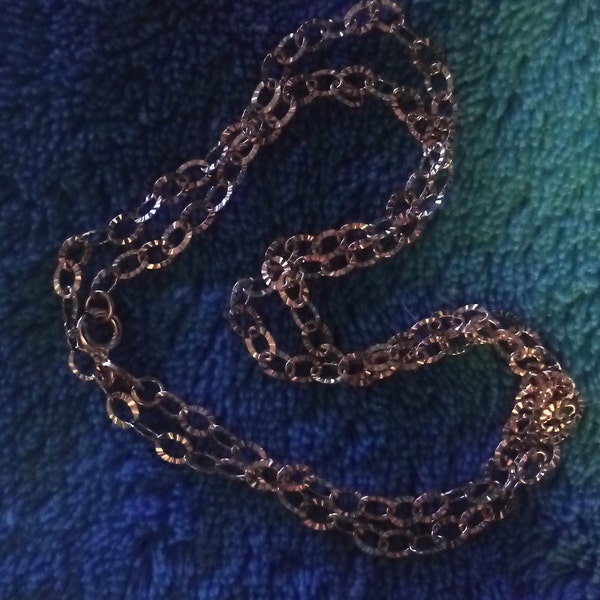 Sterling Silver Sparkle Cable Chain With Rhodium Plated, Hammered Cable ...