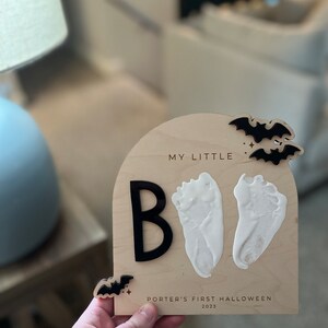 DIY Halloween Footprint Art Babys First Halloween Keepsake Gift for Mom ...