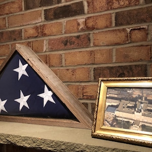 Flag Display Case, Flag Holder, Flag Shadow Box, Flag Holder, Rustic ...