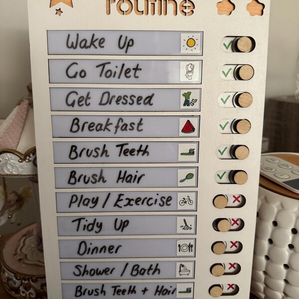 Personalized Kids Routine Chart, Custom Morning Routine Board for ...
