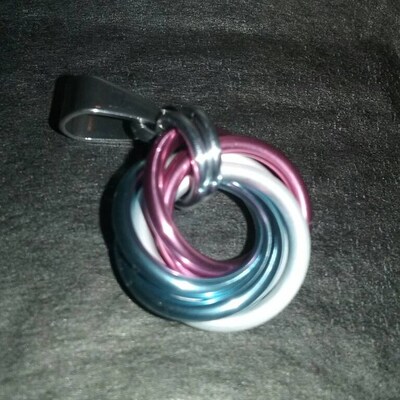 Transgender Pride Pendant Necklace Chainmail Love Knot Trans - Etsy
