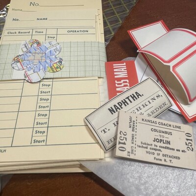 Vintage Ledger Graph Office Paper Scrap Pack Junk Journal Ephemera Kit ...