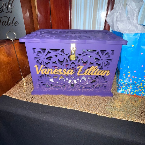 Elegant Wooden Wedding Card Box for Quinceanera, Sweey Sixteen Party ...