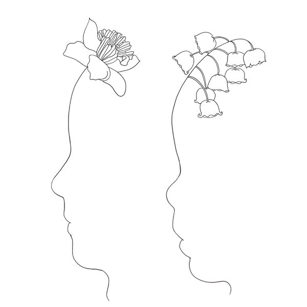 Birth Month Flower Child Side Profile | Minimal Tattoo Design ...