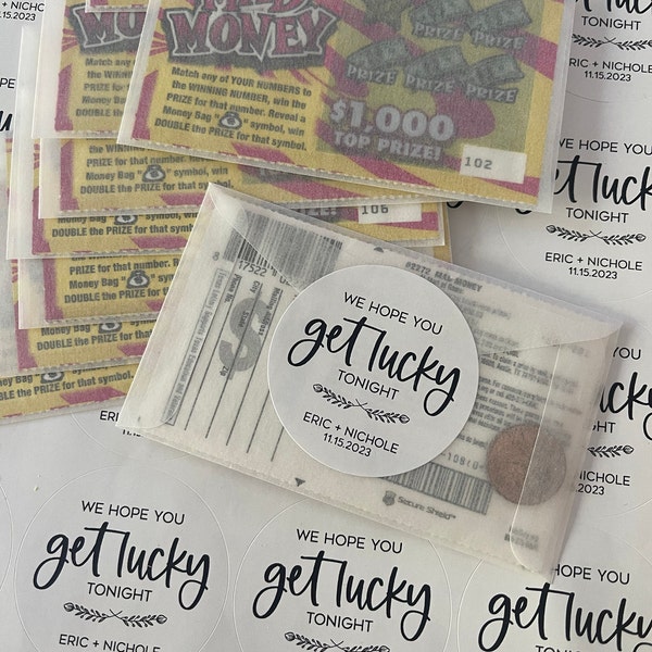 We Hope You Get Lucky Lotto Wedding Favors – Scratch off Ticket ...