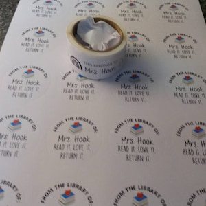 Teacher Labels, Teacher Book Stickers, Teacher Name Labels, Library ...