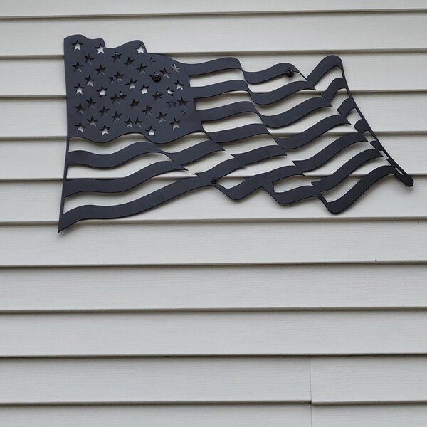 American Flag Metal Sign, Patriotic Decor, Flag Wall Art, Military ...