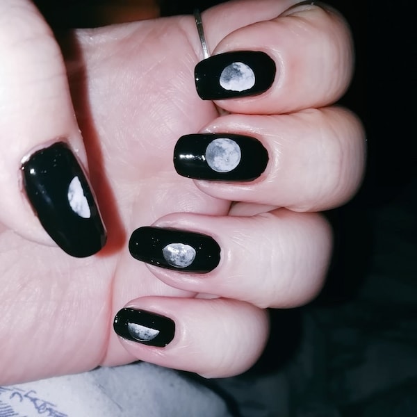 Moon Phase Waterslide Nail Decals | Celestial Nail Stickers | Lunar ...
