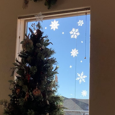 Icicles and Snowflakes Window Cling Christmas Decoration 31 Inches - Etsy