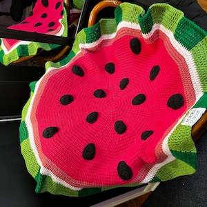 Watermelon Blanket PDF Crochet Pattern Summer Lap Food Blanket Rug - Etsy