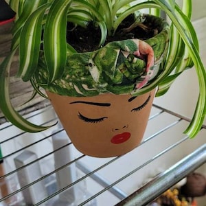 Terracotta Face Planter Pots With Headwrap Pot Head Gift - Etsy