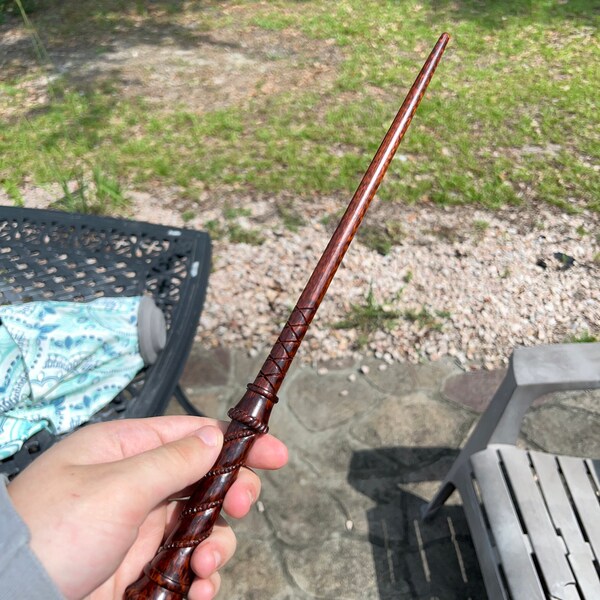 Bellatrix's First Wand, Fully Hand-carved Walnut Wood, NO RESIN - Etsy