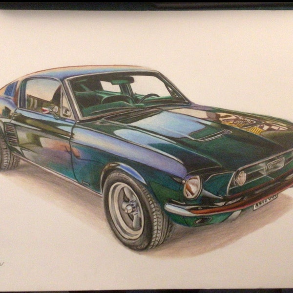 VW Golf GTI MK1 Car Print, Hand Drawn Car Drawing. Perfect Gift for Any ...