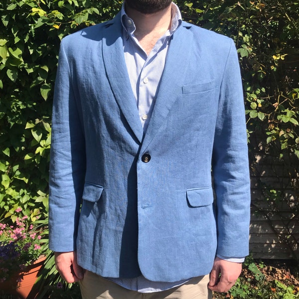 Oahu Jacket, Classic Linen Jacket, Groom Linen Suit, Men Linen Blazer ...