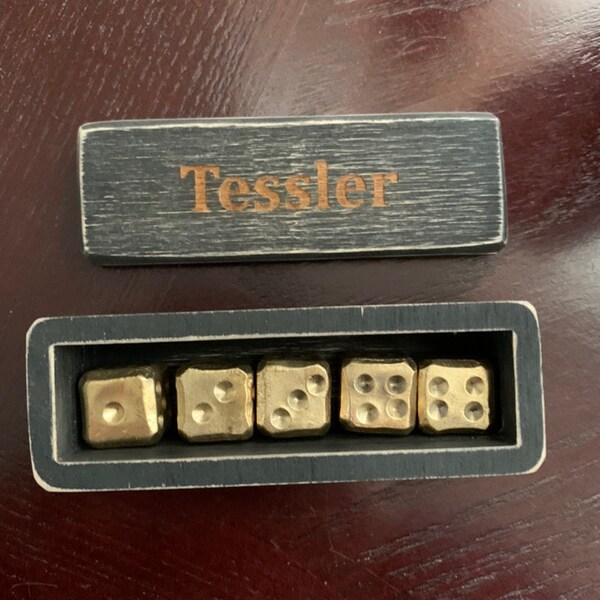 Bronze Dices, Dices, Set of 5 Dices With Box, Bronze Gift, Dnd Dice, 8 ...