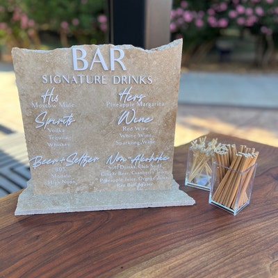 Stone Custom Bar Sign - Etsy