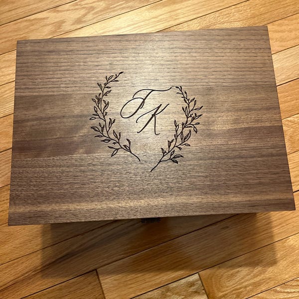 Personalized Walnut Keepsake Box, Wedding Memory Box, Jewelry Photo Box ...