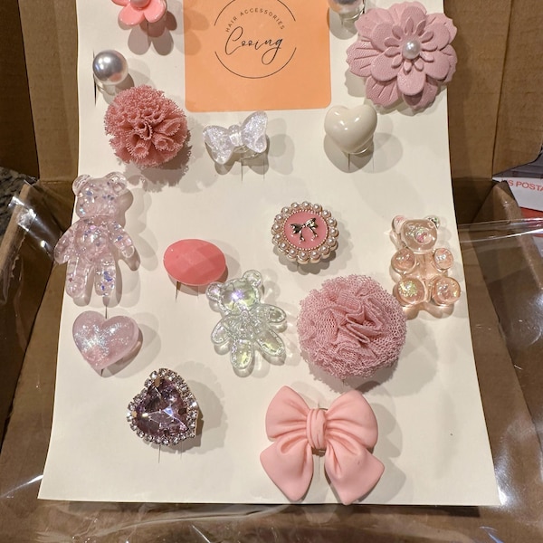 13 Pieces of Unique Jibbitzs, Bow Jibbitz, Flower Jibbitz, Crocs Charms ...