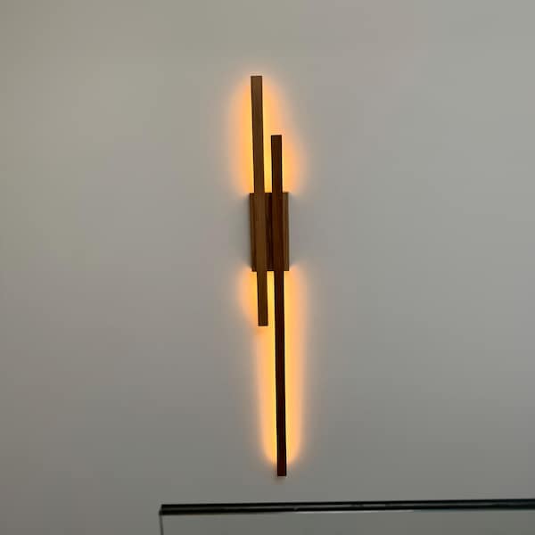 Wall Wooden Sconce Lamp Industrial Handmade Home Decor Lighting SECUNDUS E-14 Lights Plain Wood ...