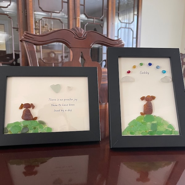 Sea Glass Art, Sea Glass Dog, A Dogs Love, Handmade, Personalize ...