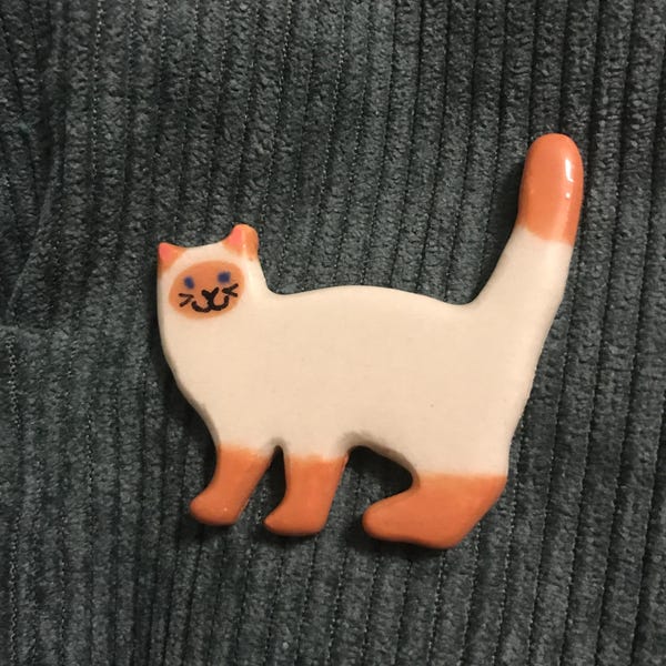 Ceramic Cat Magnet, Fridge Magnet, Cute Clay Magnet Art, Home Gift for ...