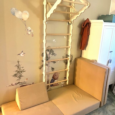 MAMOI® Swedish Ladder, Wooden Gorilla Gym for Kids, Indoor Baby ...