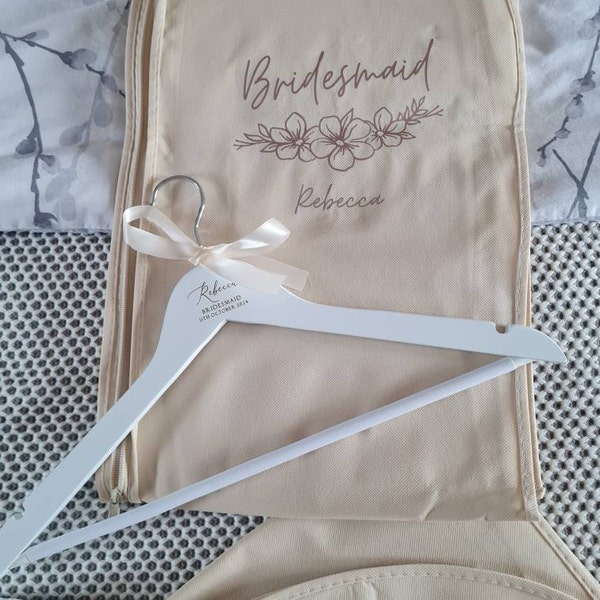 Engraved Hangers for Wedding, Personalised White Coat Hanger for Bride ...