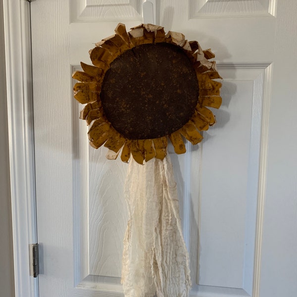 DIGITAL FILE Primitive Large Grungy Sunflower Door Greeter Printable ...